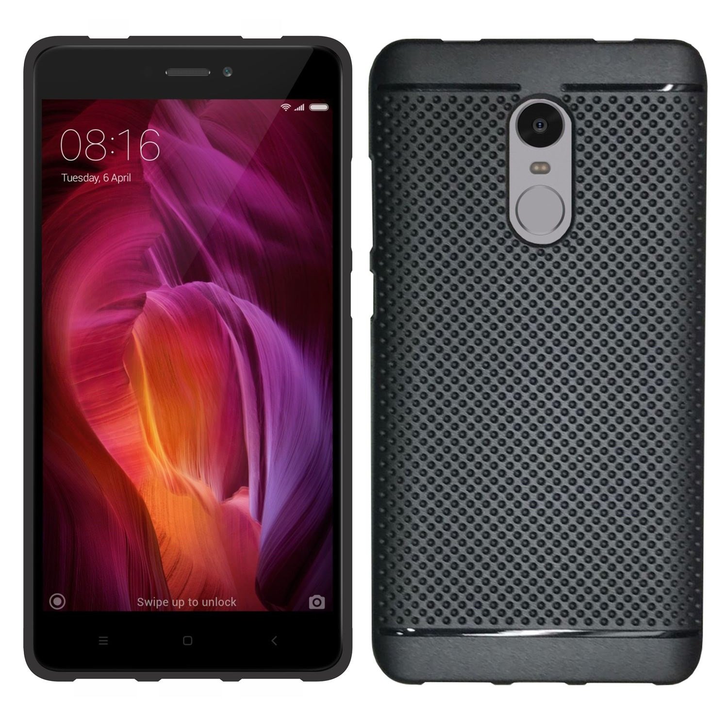 STARZ Affix Dotted Rubber Back Cover for Xiaomi Mi Redmi Note 4 (Black ...