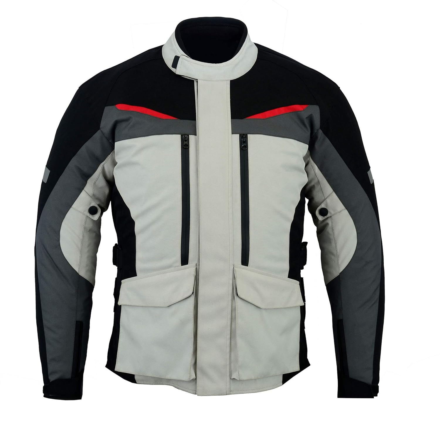 Texpeed Beige & Black Waterproof Armoured Motorcycle/Motorbike Jacket ...