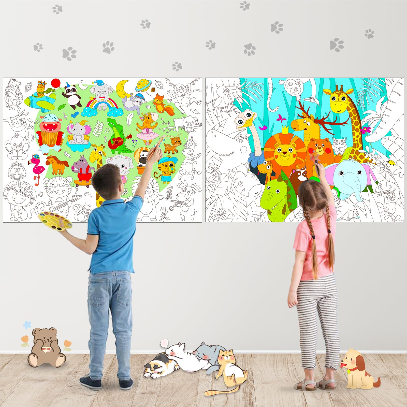Mua 2 Pack Wild Jungle Animal Giant Coloring Poster Large Coloring ...