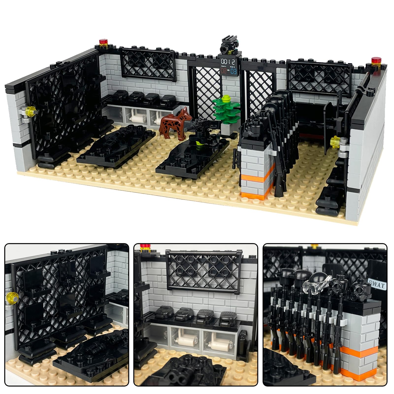 LEERFEI Military Base Building Brick Set for Army Minifigure War ...