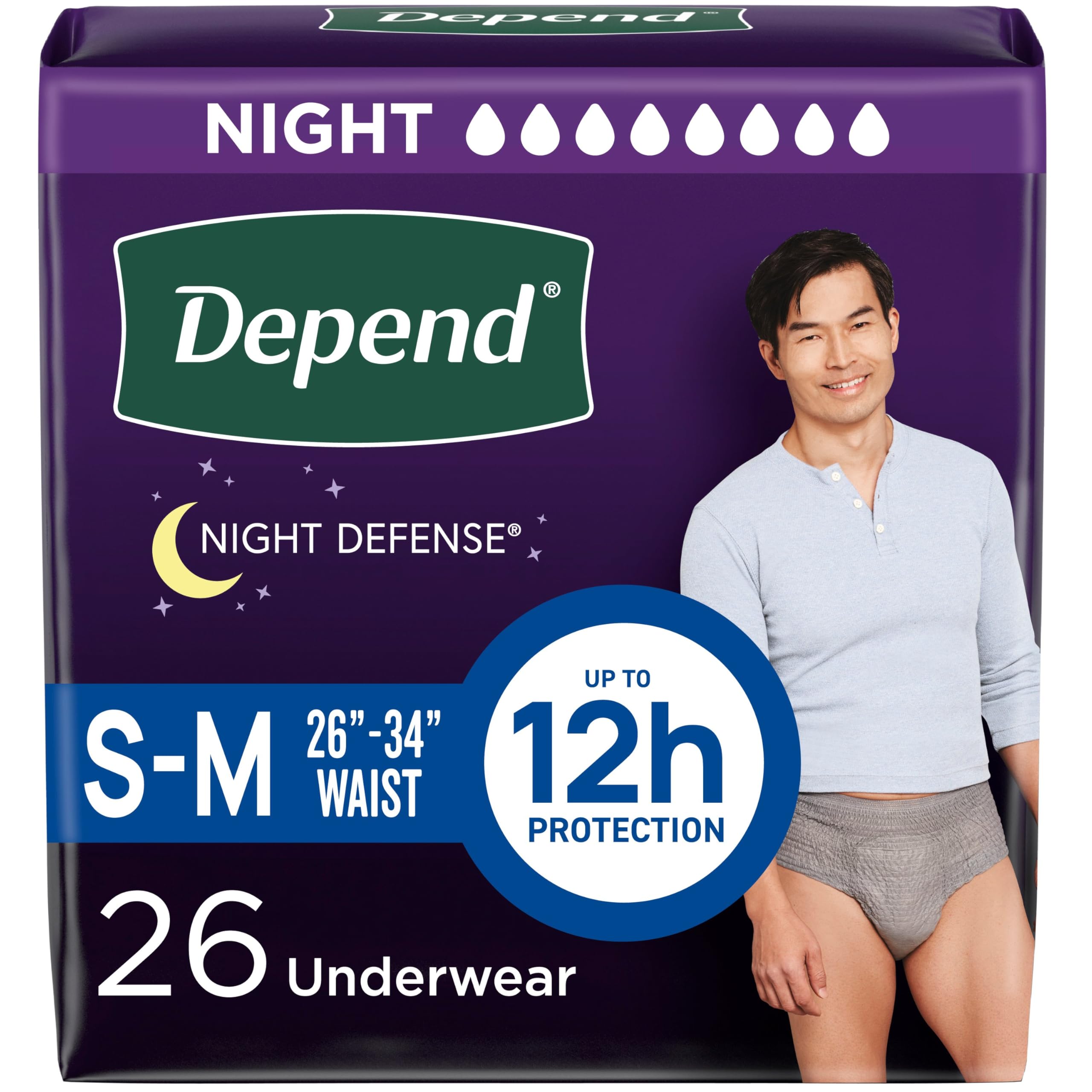Depend Night Defense Adult Diapers, Incontinence Underwear for Men ...