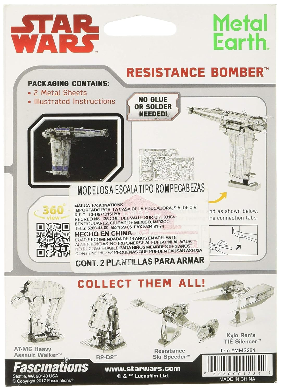 Hobbies Fascinations Metal Earth Star Wars The Last Jedi Resistance ...