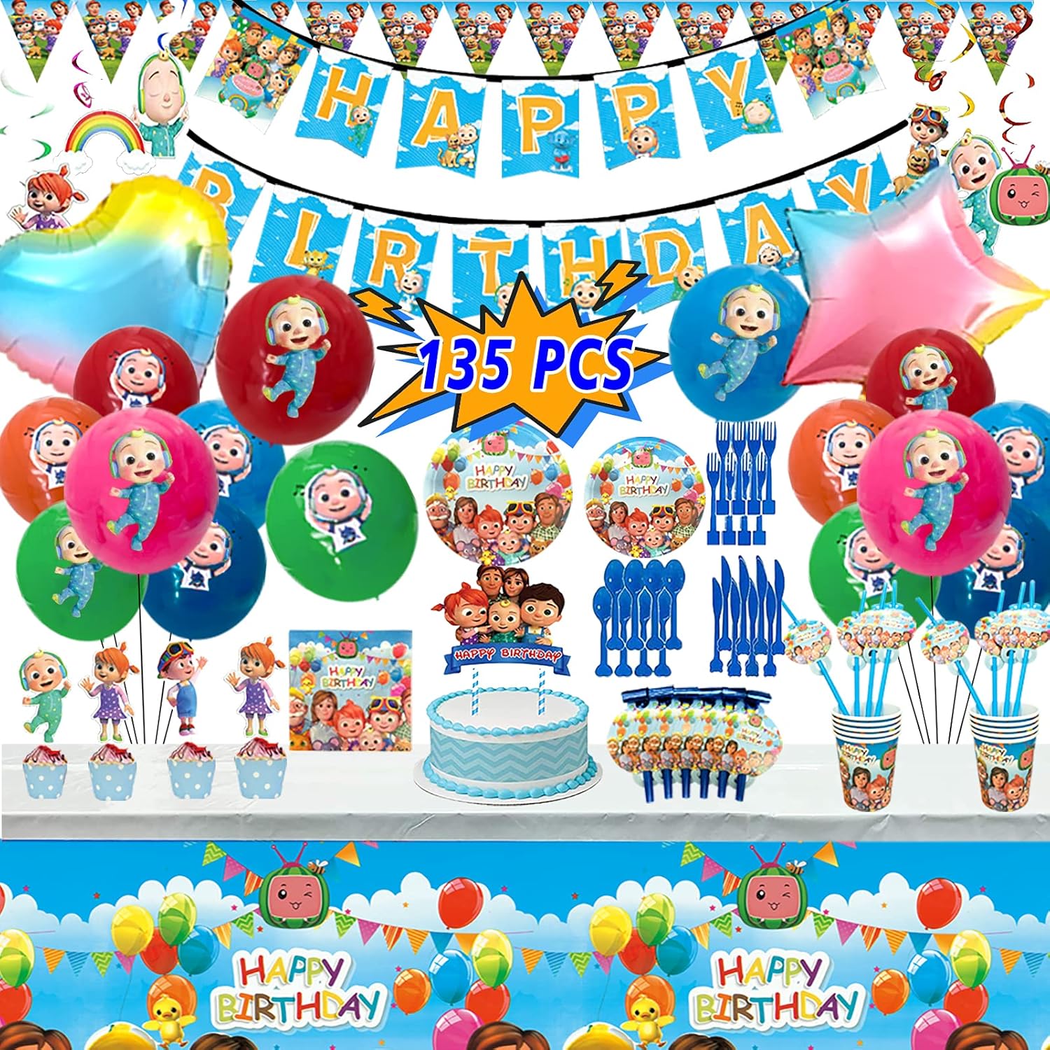 Fruitful Party Coco-melon Birthday Party Supplies, Decoration Birthday ...