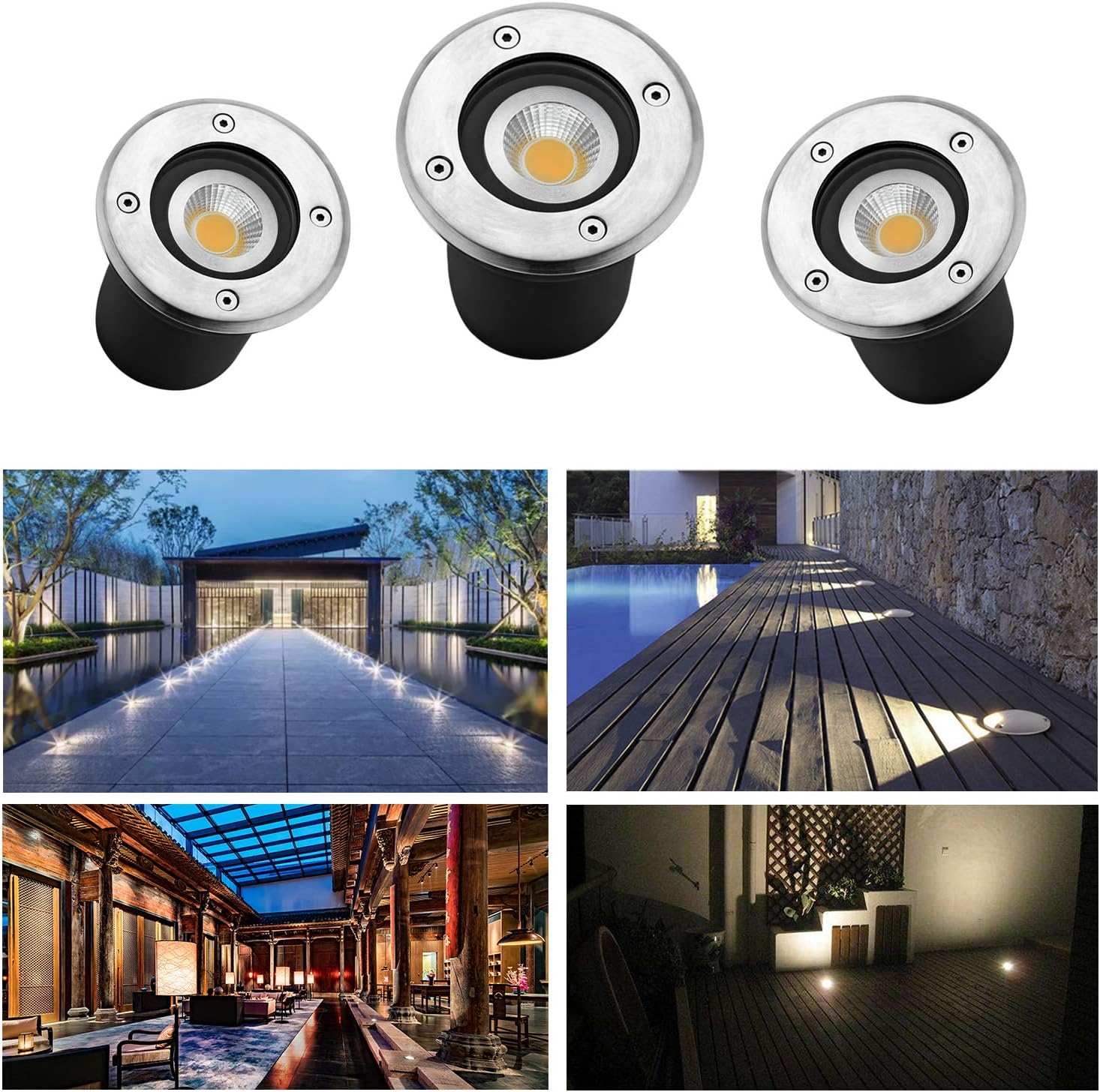 LED Buried Light 3W Natural White 270LM LED Recessed Underground Light ...