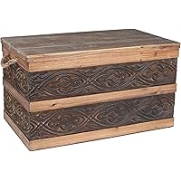 Amazon.com: Household Essentials Decorative Trunk, Embossed Metal ...
