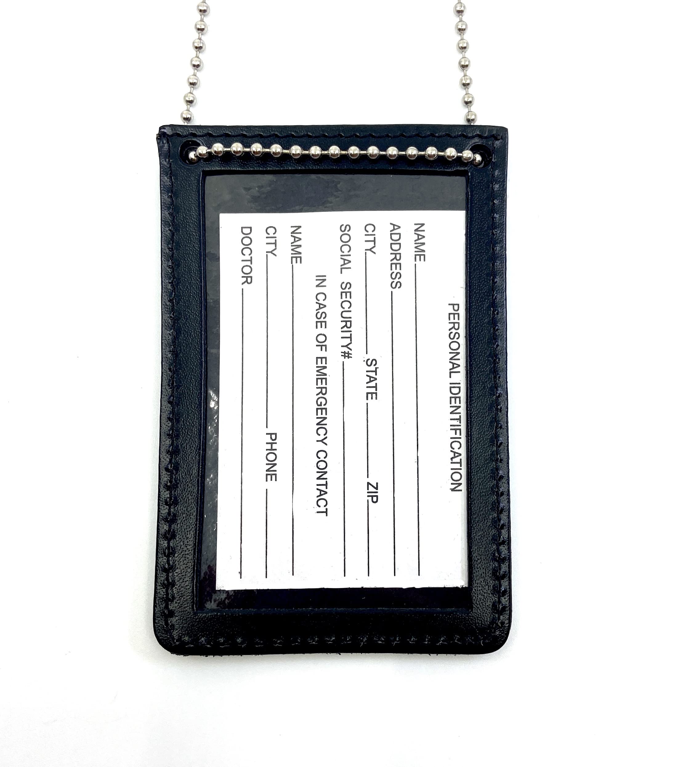 Mua Neck Chain Double Sided ID Holder with 2 Clear Picture ID Windows ...