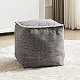 Amazon.com: Unstuffed Pouf Cover, 17 Inch Square Ottoman Pouf Cover ...