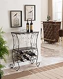 Amazon.com: Kings Brand Furniture Metal With Marble Finish Top Wine ...