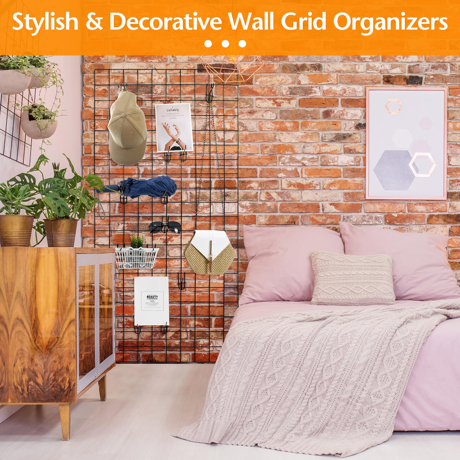 Mua Hicarer 6 Pack Gridwall Panels Set, 2 x 4ft Metal Grid Wall Panel ...