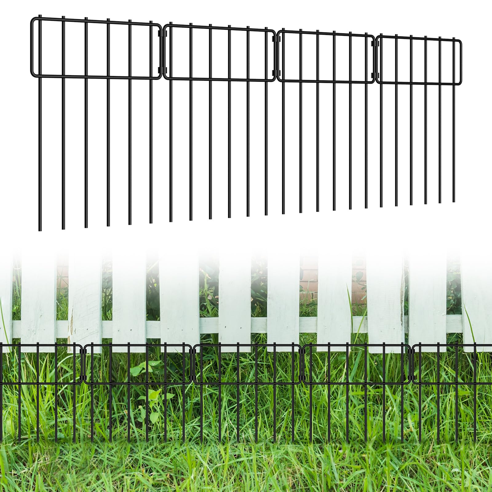 MOOACE 20 Pack Animal Barrier Fence, 17 in(H) X 20 Ft(L) No Dig Fence ...