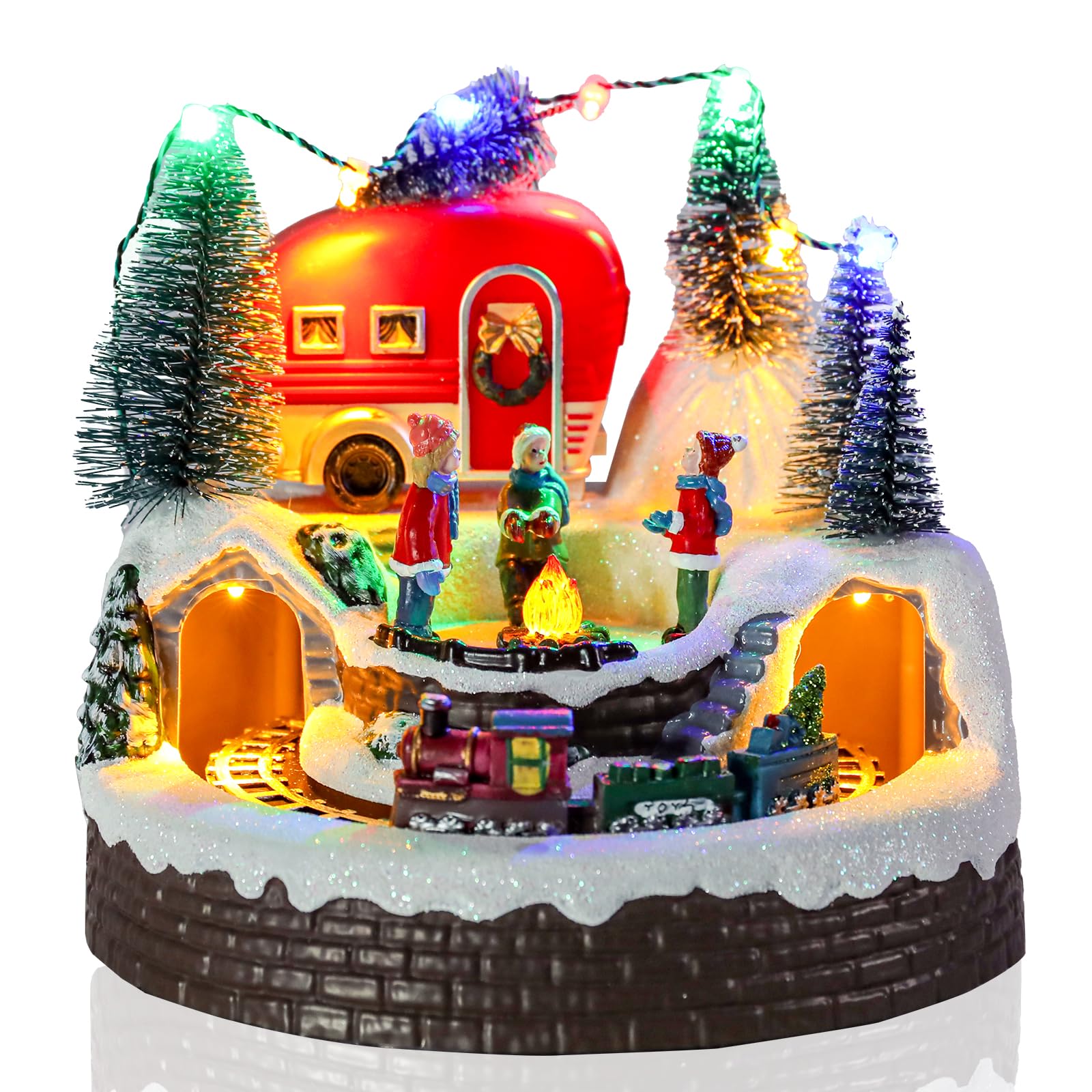 Christmas Village Houses, Polyresin Christmas House Village with Moving ...