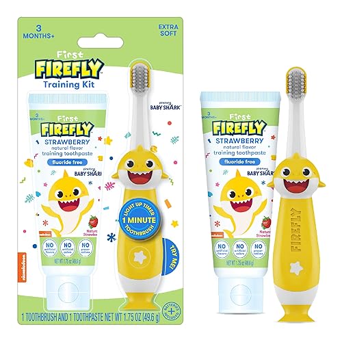 Firefly First Training Kit, Light Up Toothbrush and Natural Strawberry ...