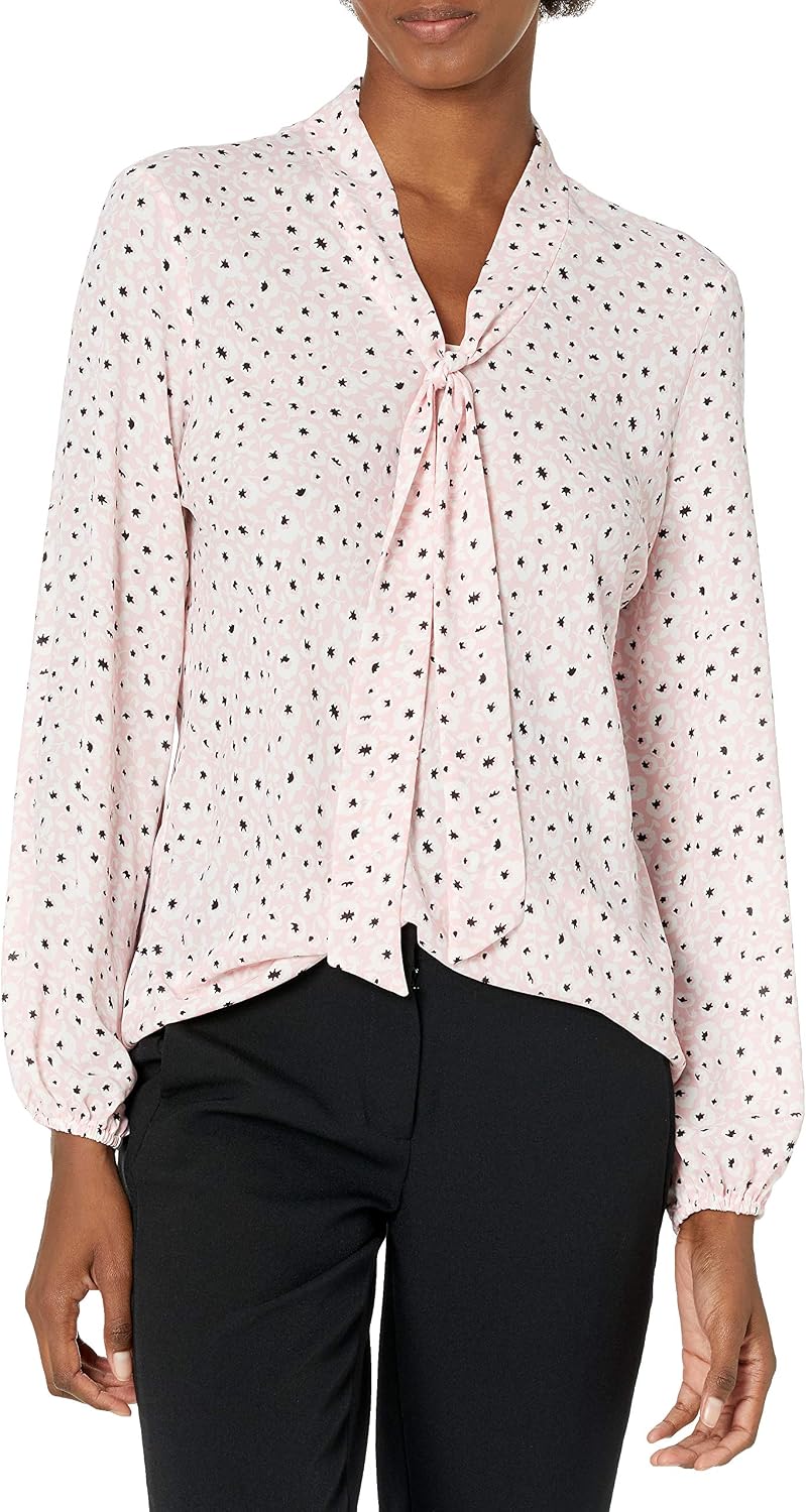 Kasper Women's Tie Front Blouse with Long Sleeve: Amazon.co.uk: Clothing