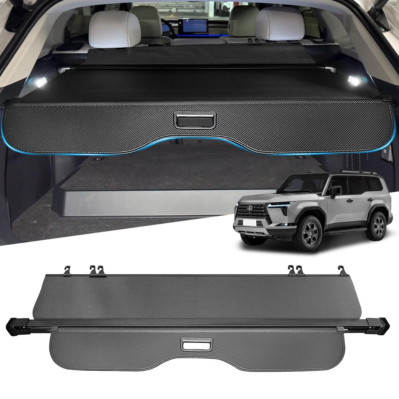 Retractable Cargo Cover Fit for 2024 2025 Toyota Land Cruiser Prado ...
