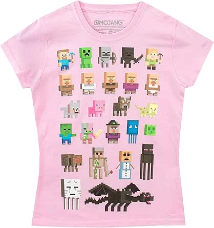 Minecraft Girls T-Shirt Pink 7: Amazon.ca: Clothing & Accessories