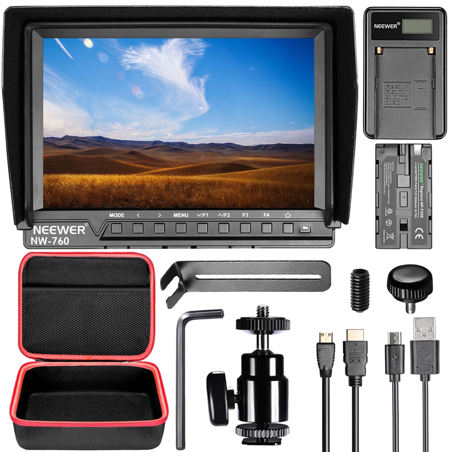Amazon.com : Neewer NW760 Camera Field Monitor Kit Ultra-thin 7 inches ...