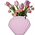 Amazon.com: MEANT2TOBE Ceramics Shell Vases for Decor - Handmade Pink ...