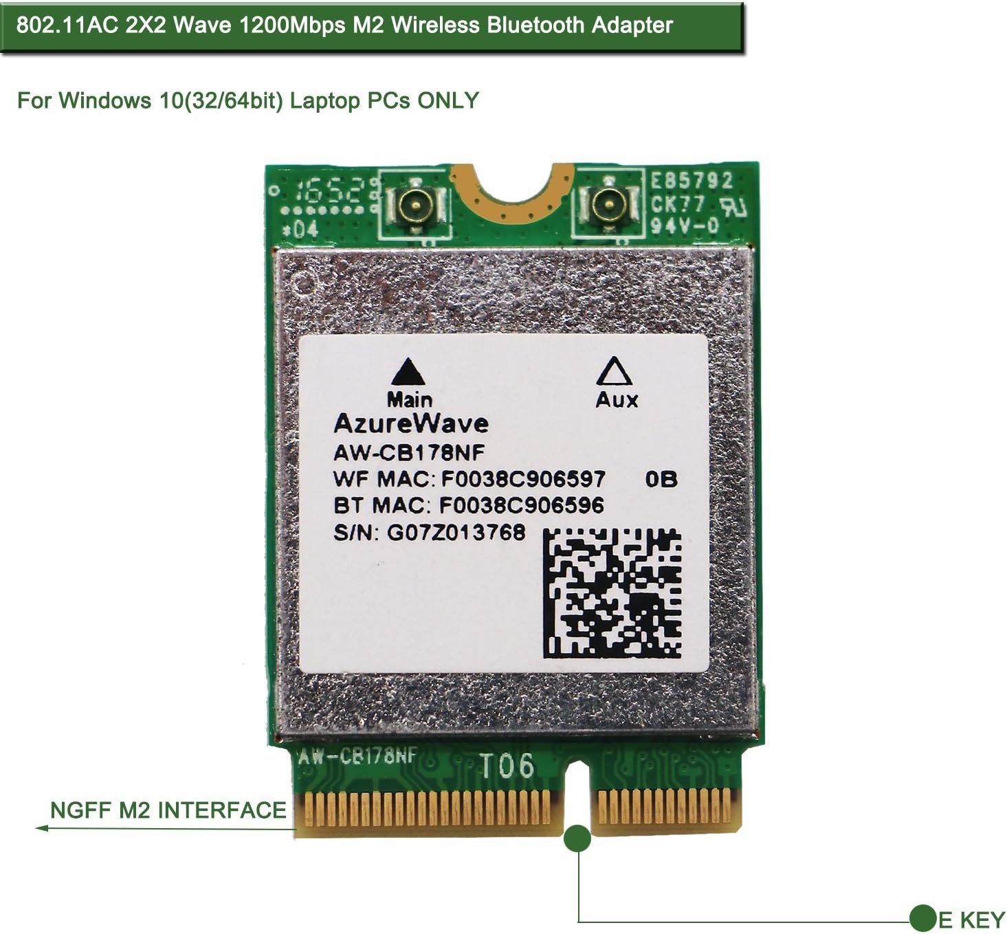 Wireless Network Adapter for Laptop-Marvell AVASTAR Wireless AC Network Controller NGFF M2 2230 ...