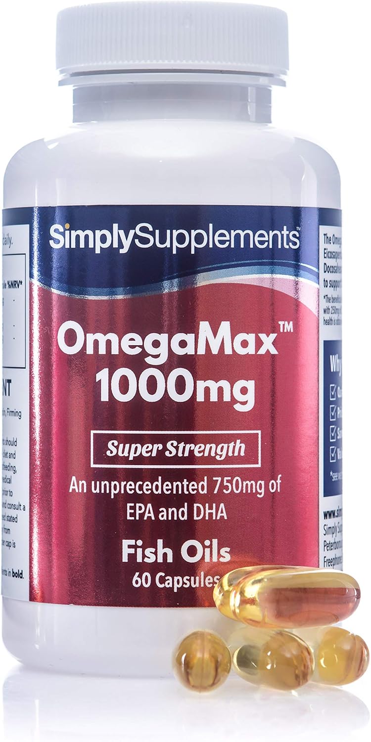 OmegaMax 1000mg | 60 Capsules | Super Strength | Essential Fatty Acids ...
