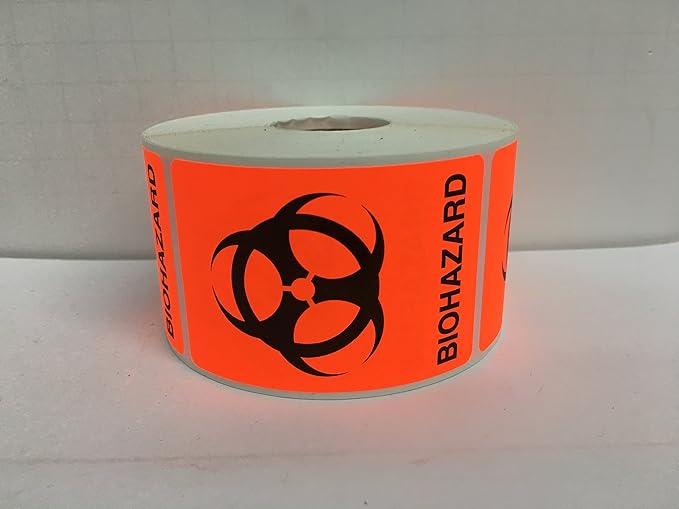 Amazon.com: 2x3 Bright Red BIOHAZARD Hazmat Identifiers Hazard ...