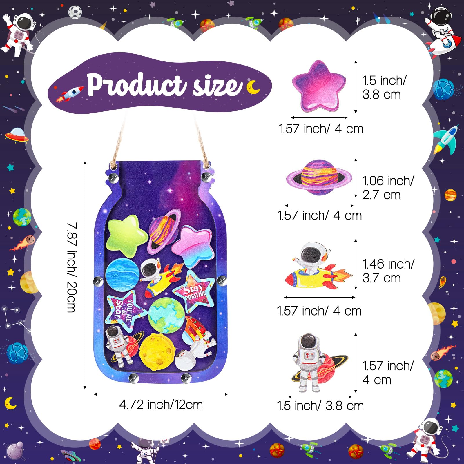 Mua Treela Outer Space Reward Mason Jar for Kids Bulletin Board Reward ...
