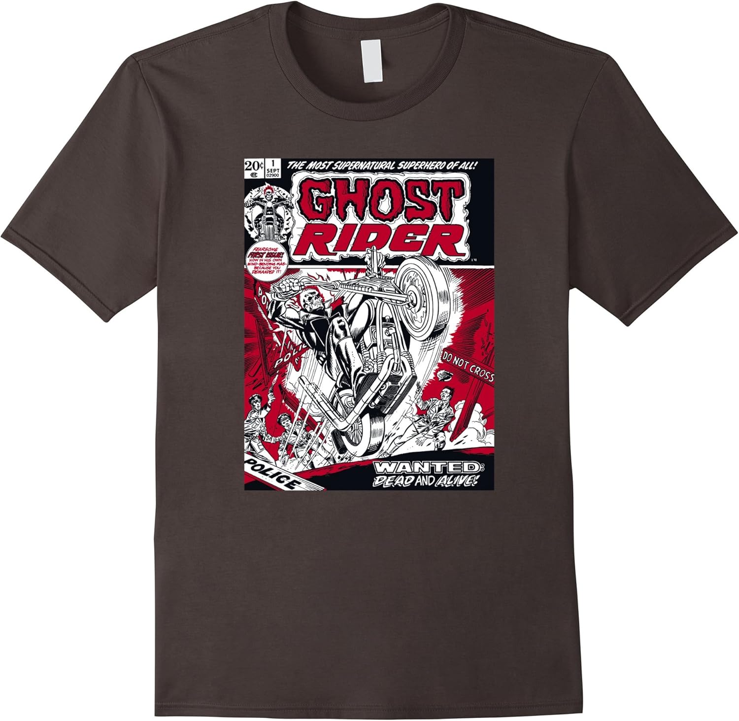 Amazon.com: Marvel Ghost Rider Comic Book Cover Print Graphic T-Shirt ...