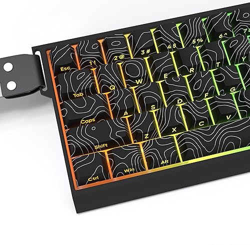 dagaladoo Side Printed Key Cap,PBT keycaps 60 75 Percent,Black ...