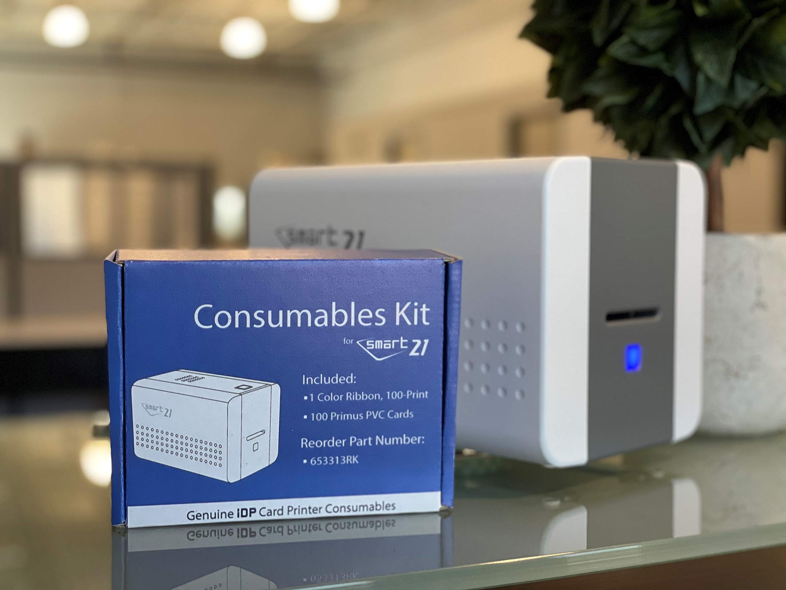 IDP Genuine SMART-21 YMCKO Consumables Kit With 1ea Color 100-Print Ink ...