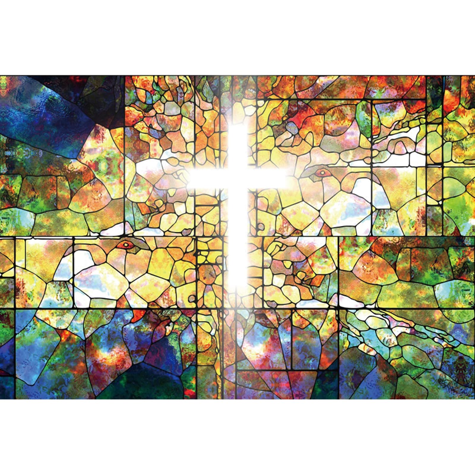 YongFoto European Church Stained Glass Backdrop 10x8ft Jesus Holy ...