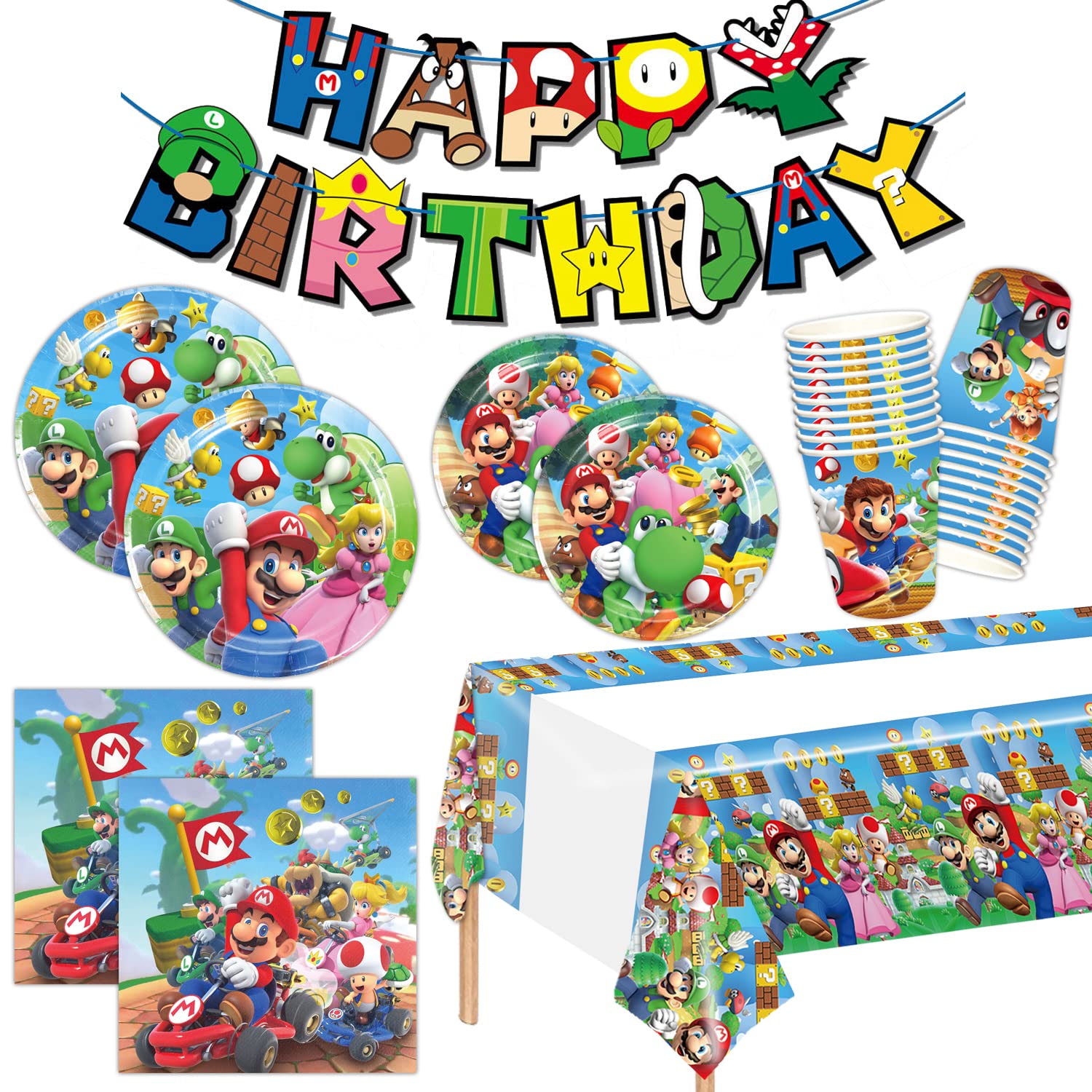 Mua Mario Party Supplies Mario Birthday Party Decorations Includes ...