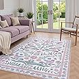 Amazon.com: LIVEBOX Washable 5x7 Area Rug, Soft Boho Pink Rugs for ...