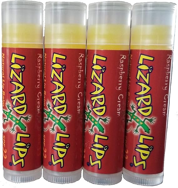 Amazon.com: Lizard Lips SPF 22 Lip Balm - Raspberry Cream 4 Pack (4 ...