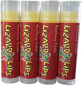 Amazon.com: Lizard Lips SPF 22 Lip Balm - Raspberry Cream 4 Pack (4 ...