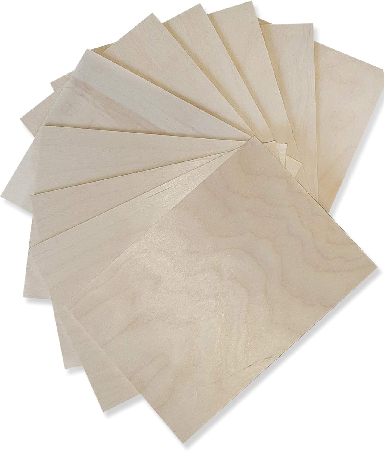 WoodLab 10 x Sperrholzplatten aus Birkenholz, 3 mm (± 0,5 mm), 42 x 29 ...