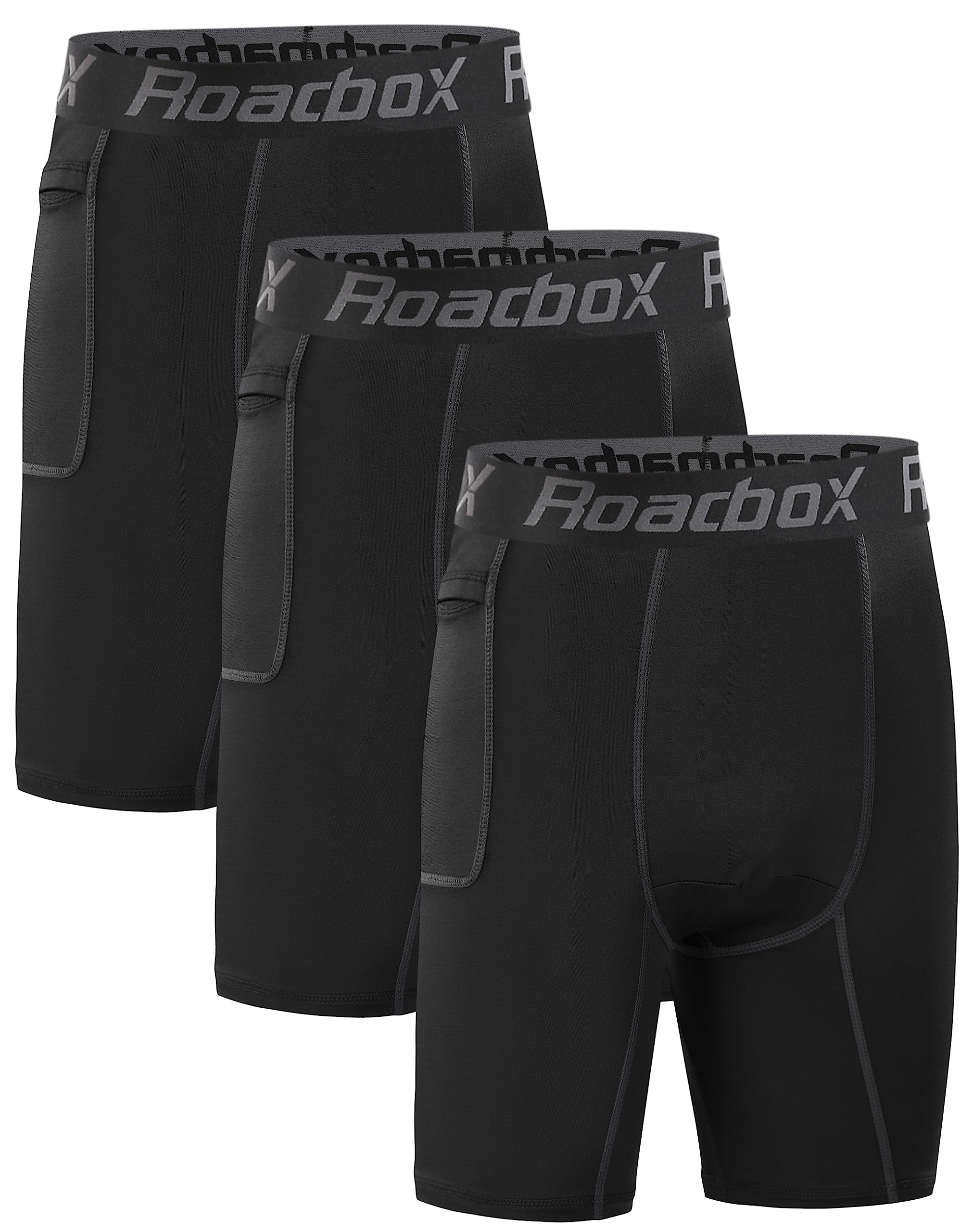 Roadbox Youth Boys Compression Shorts - Performance Athletic Base ...