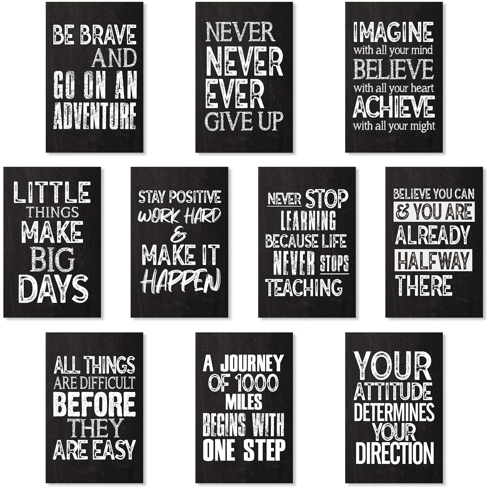 10 Pieces Inspirational Wall Posters Motivational Quote Posters ...