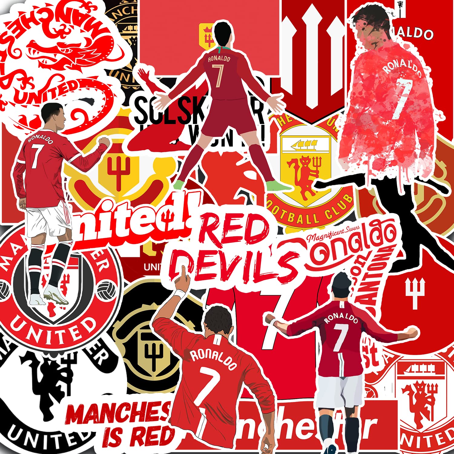 Mua 31 PCS FC Manchester United Sticker Soccer Cristiano Ronaldo ...