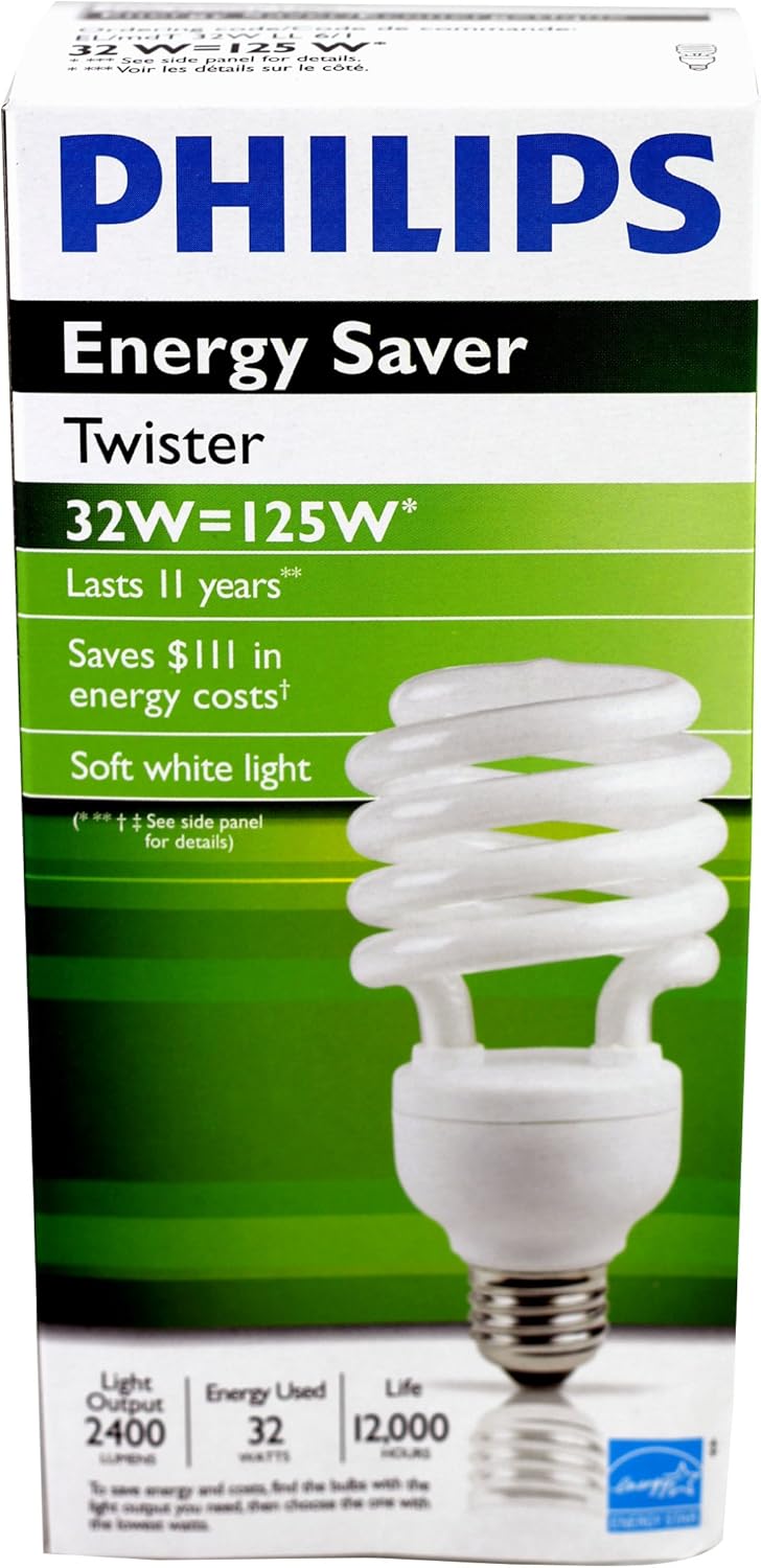 Philips 15639 - CFL Twister 32 Watt EL/mdT 120V - Soft White - Equal ...