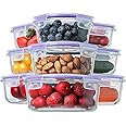 Amazon.com: HOMBERKING Glass Food Storage Containers with Lids, [18 Piece] Glass Meal Prep ...