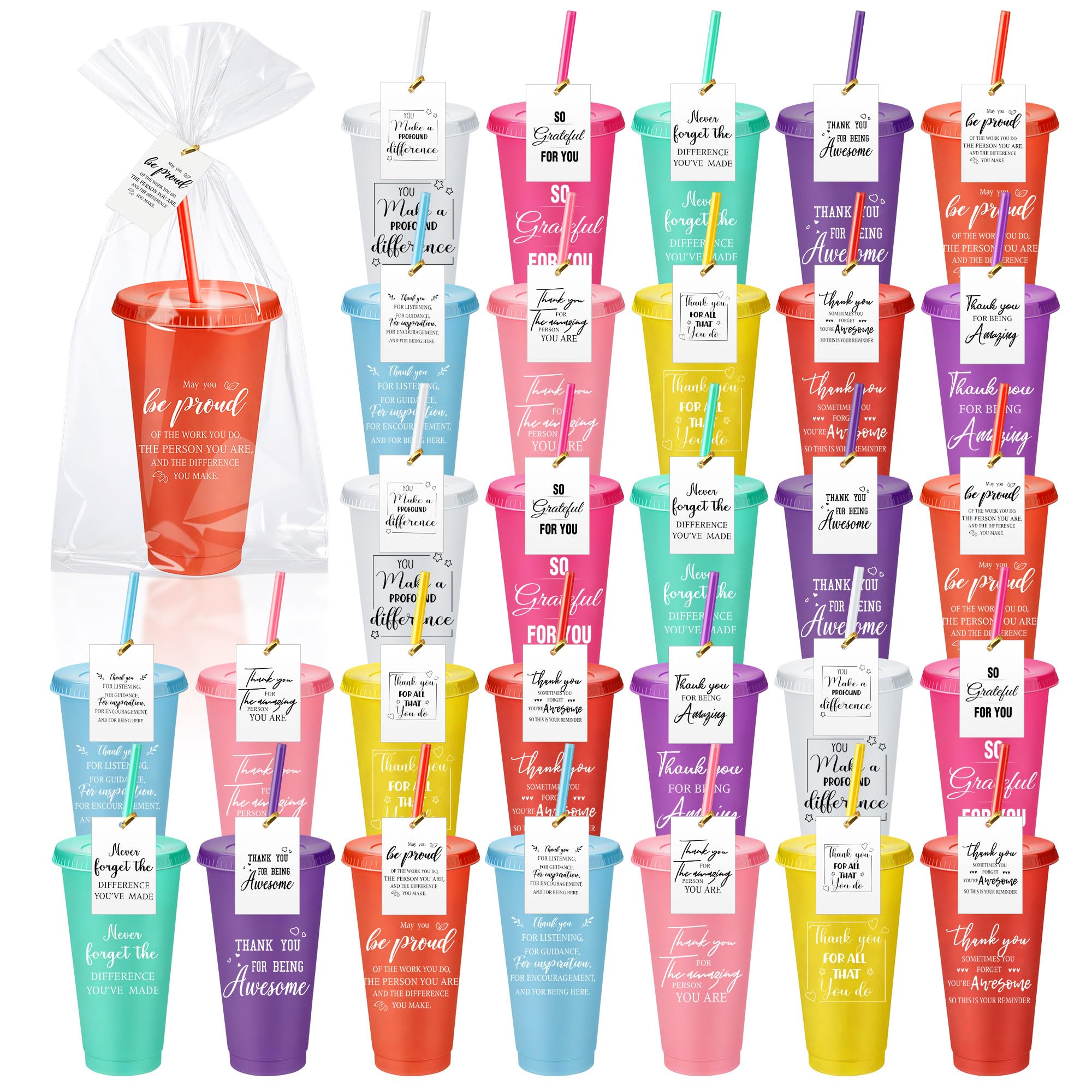 Skylety 30 Sets Valentines Day Appreciation Gifts Thank You Cups with ...