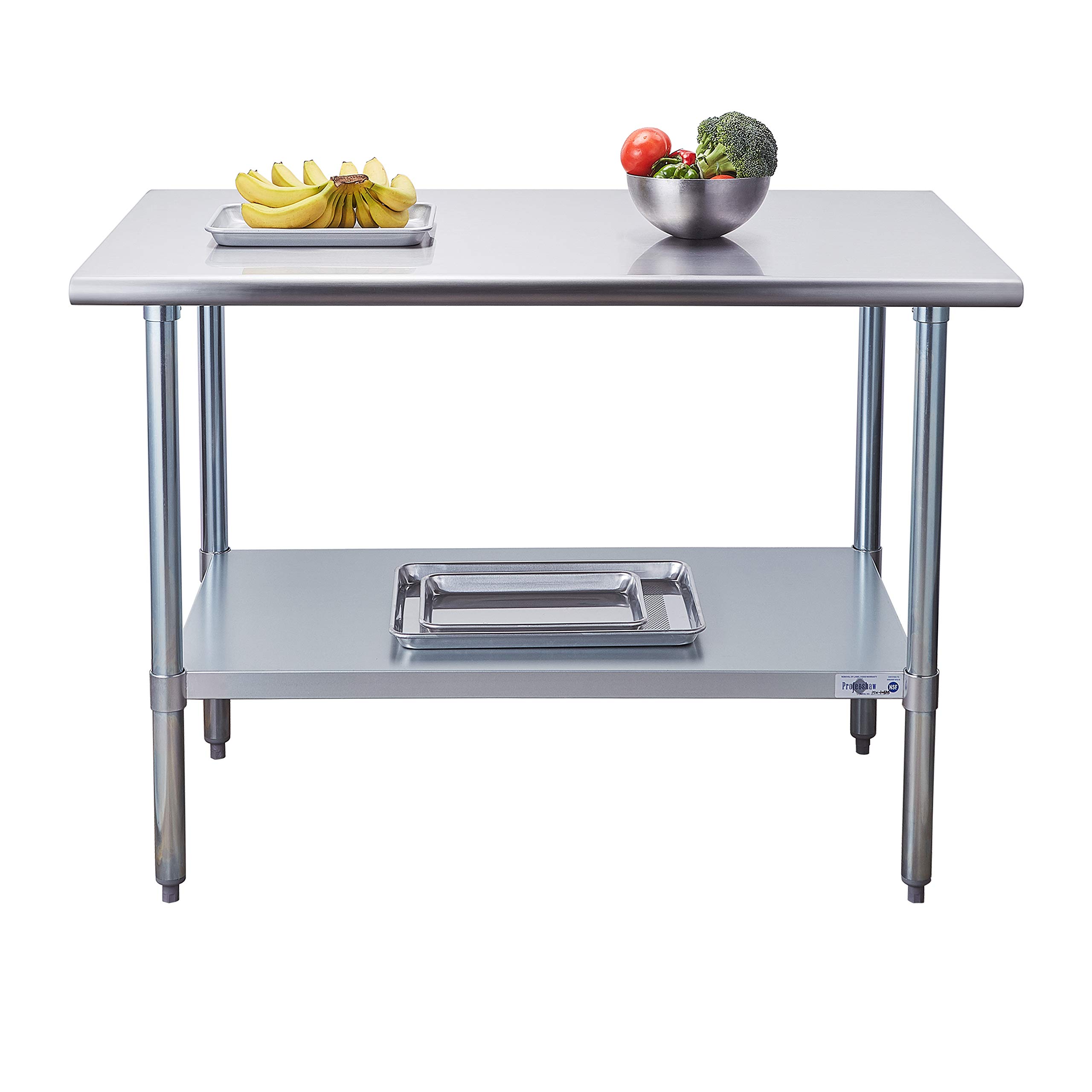 Profeeshaw Stainless Steel Prep Table NSF Commercial Work Table with ...