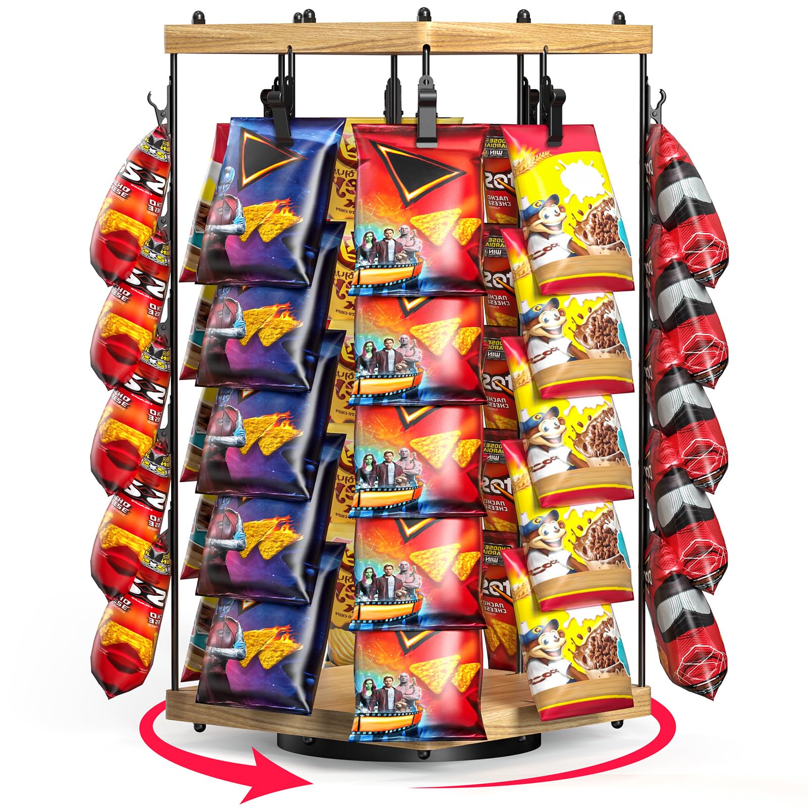 TJ.MOREE Chip Rack Display Stand, Chip Bag Holder for Party 360 ...
