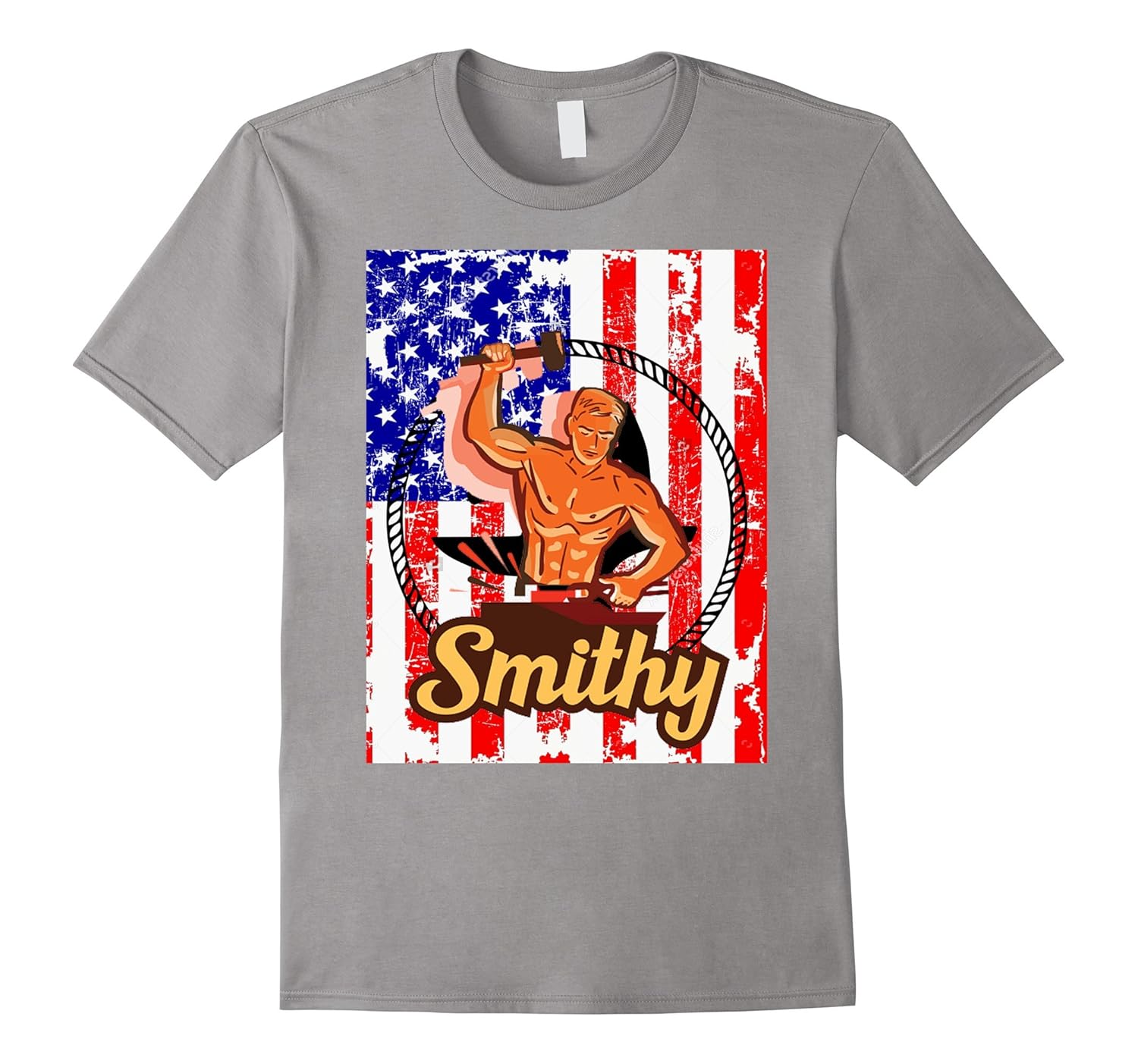 Blacksmith T-shirts – Blacksmith American Flag Shirt-TD – theteejob