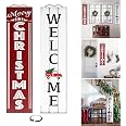 Amazon.com: Tall Vertical “Welcome” “Merry Christmas” Wooden Porch Sign ...
