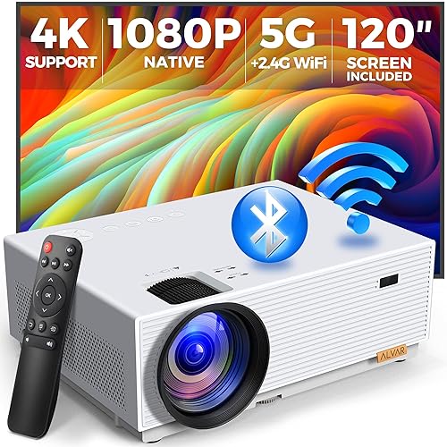 Mini Projector with 5G WiFi and Bluetooth, ALVAR 15000L 450 ANSI Native ...