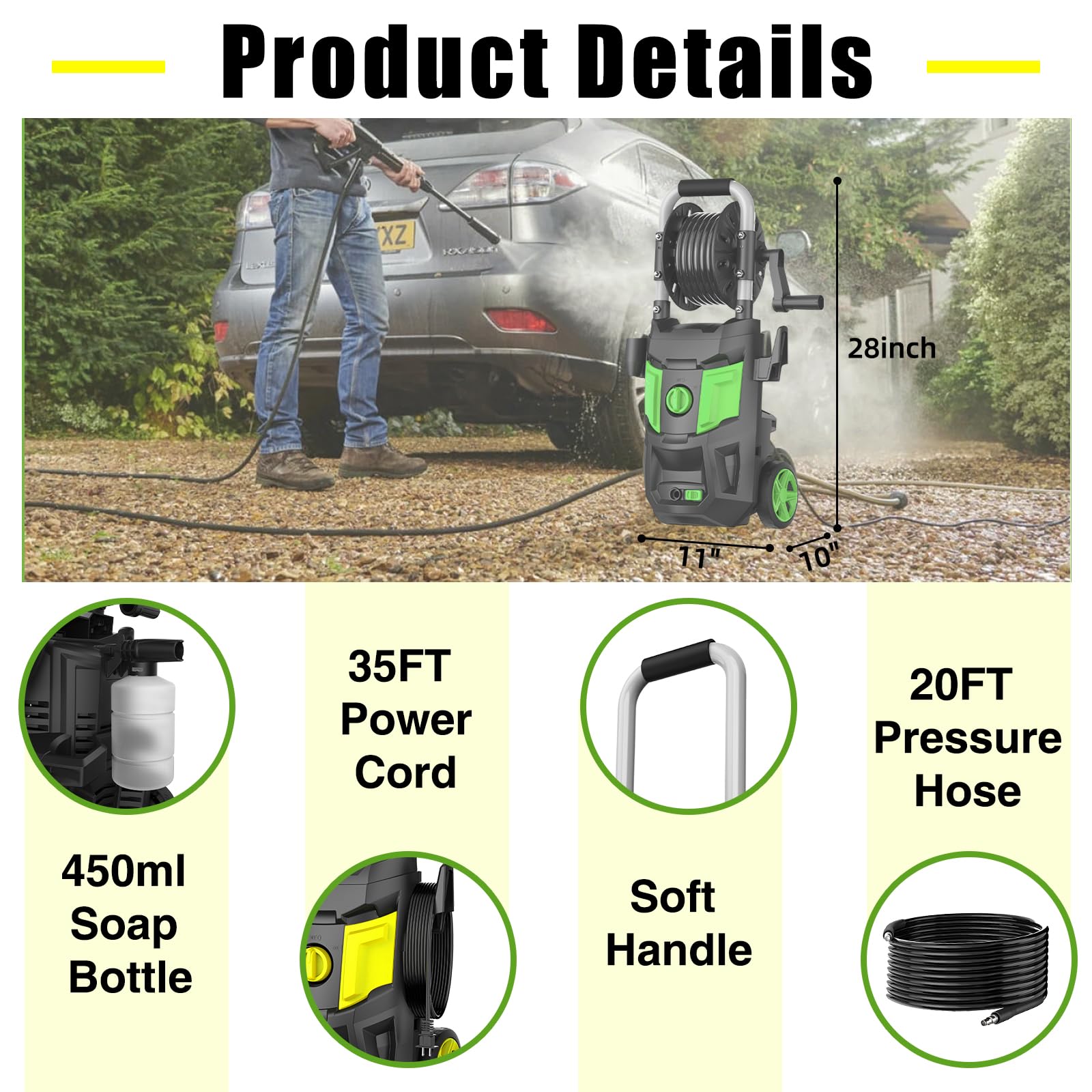 Mua DECOKTOOL Electric Pressure Washer - 4000 PSI 2.8 GPM Electric ...