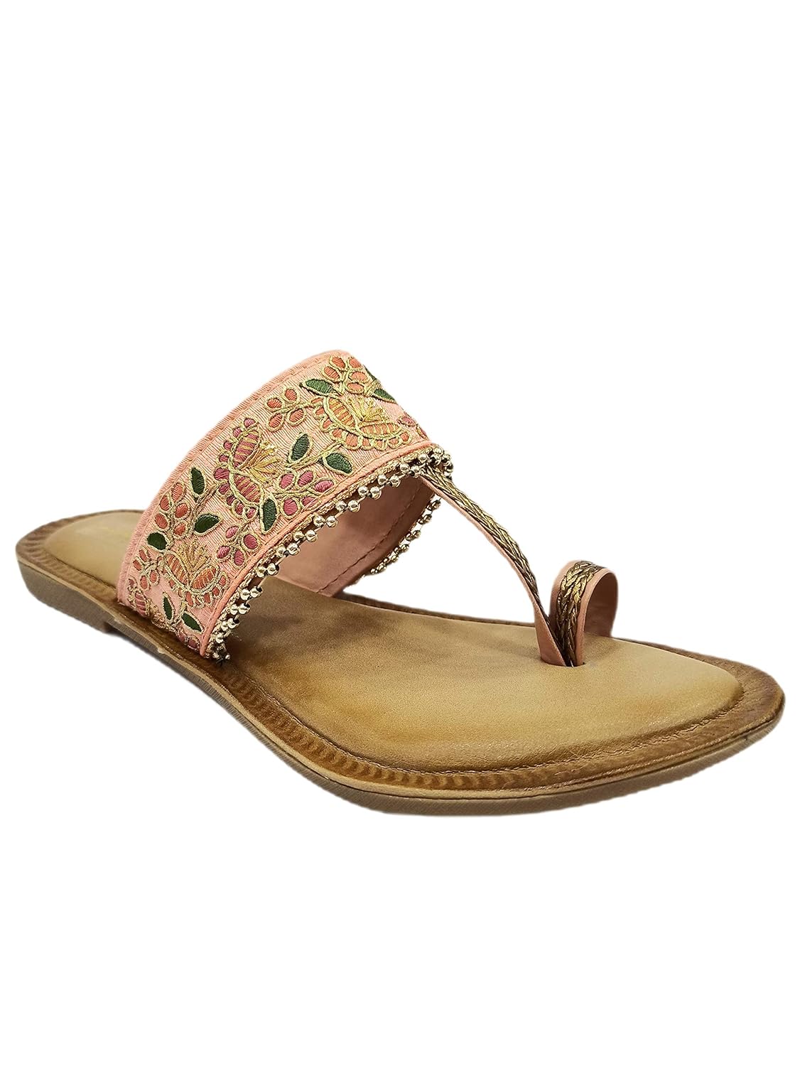 Buy Happyheels Stylish flats Fashion Sandal Rajasthani Jaipuri Work ...