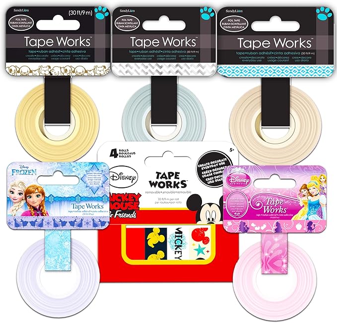 Amazon.com: Disney Washi Tape Super Set ~ Bundle Includes 9 Rolls ...