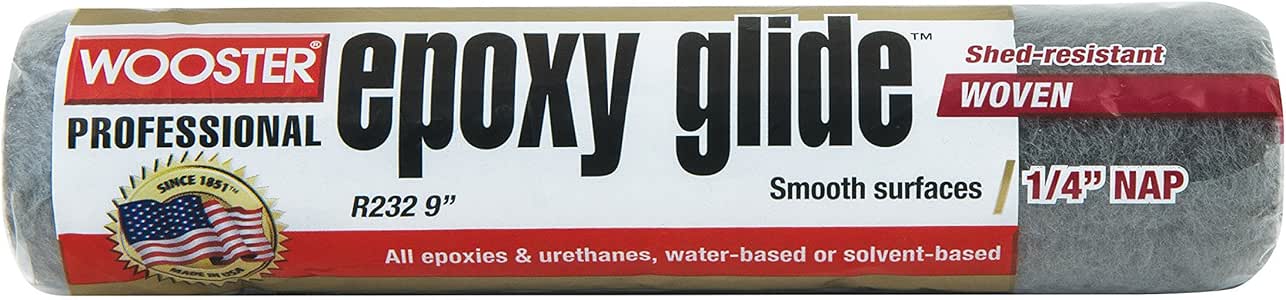 Wooster Brush R232-9 Epoxy Glide Roller Cover, 1/4-Inch Nap, 9-Inch ...