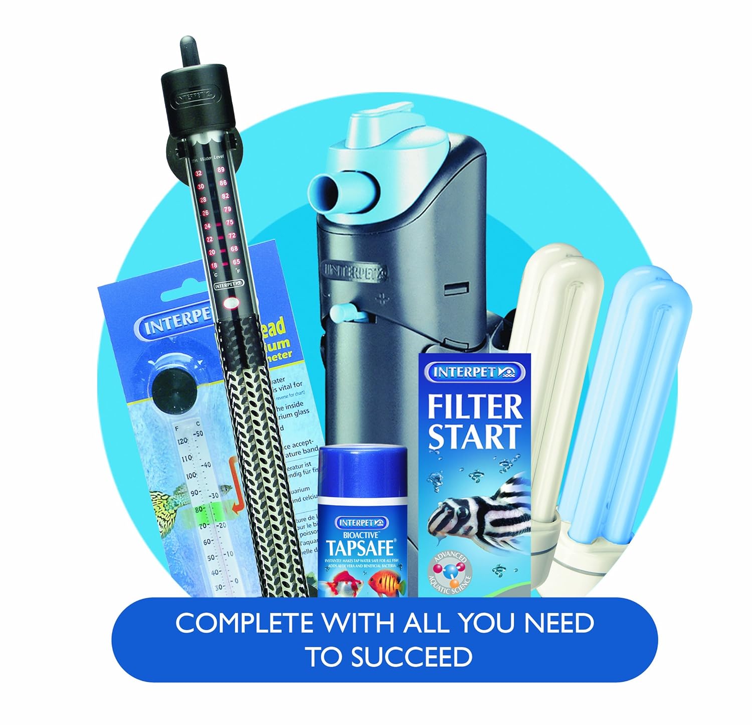 Interpet Fish Pod Glass Aquarium Fish Tank - 64 L Prime with 20% ...